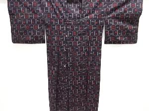 平和屋着物▽久留米絣 単衣 花菱文 綿 逸品 AAAU8325zg